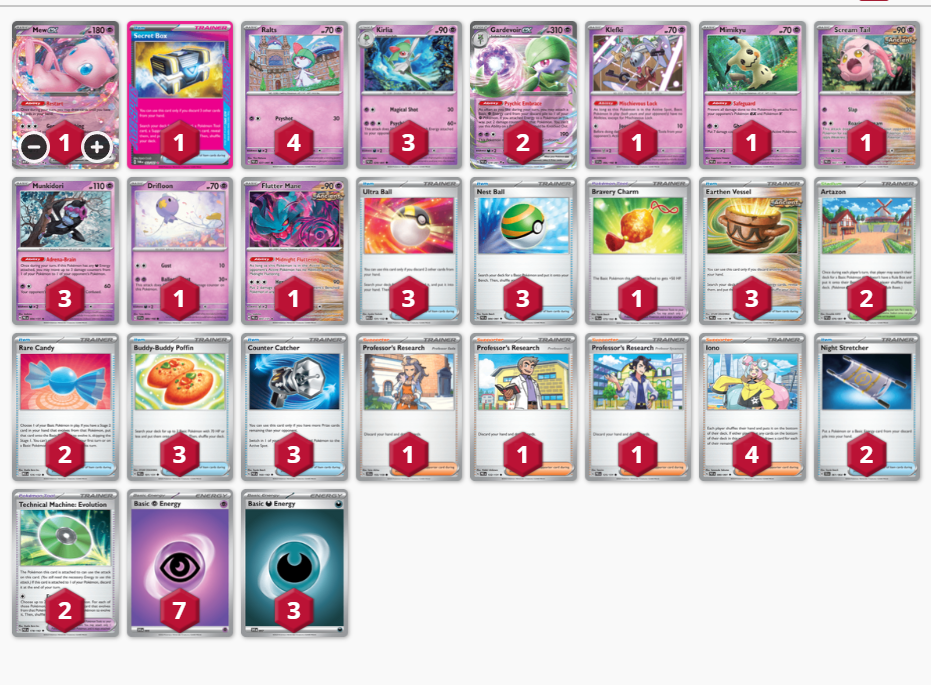 Mew ex - Prize Pack Series Cards + Secret Box + Base de Gardevoir ...
